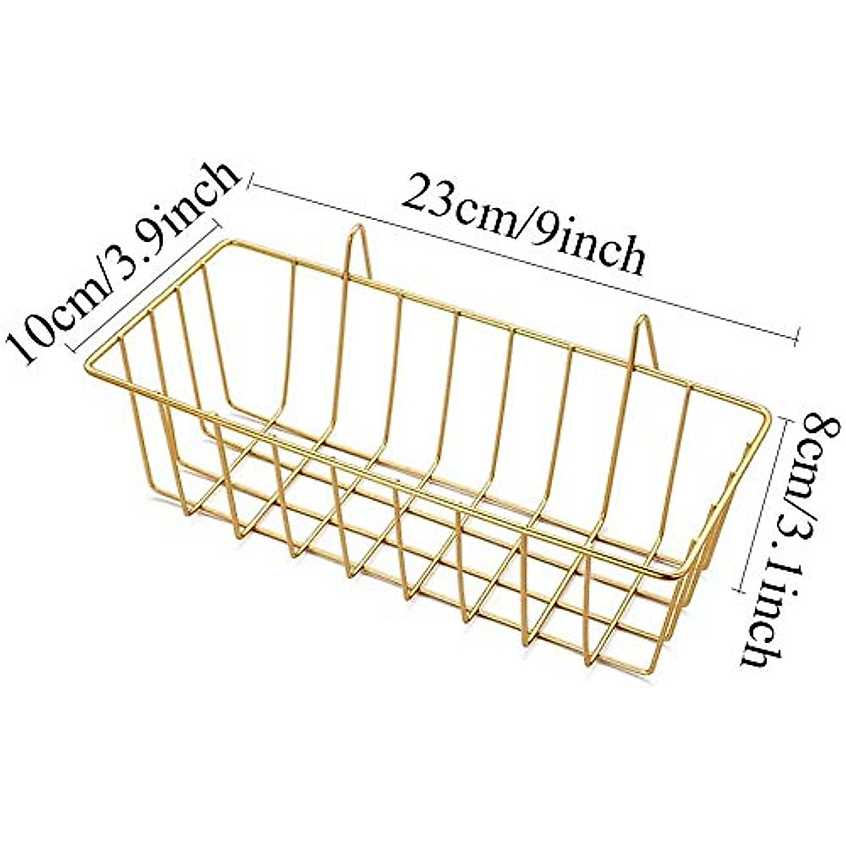 GBYAN Hanging Basket Straight Shelf Gold Flower Pot Display Holder for Wire Wall Grid Panel, 2 Pack