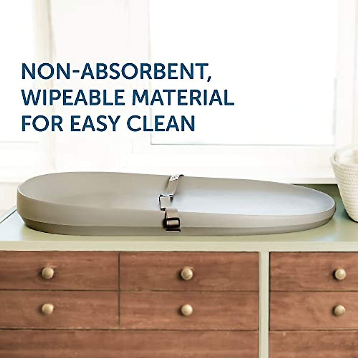 Waterproof Baby Changing Pad - Easy to Clean, Lightweight & Portable - Large Foam Cushion for Comfort - Jool Baby (Grey)