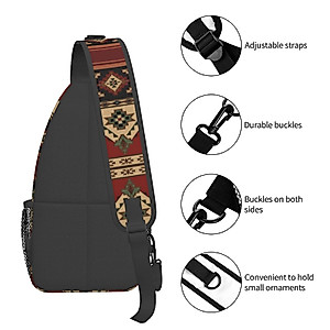 ZREXUO Native American Sling Backpack,Casual Crossbody Backpack Sling Bag Chest Daypack for Men Women Sport