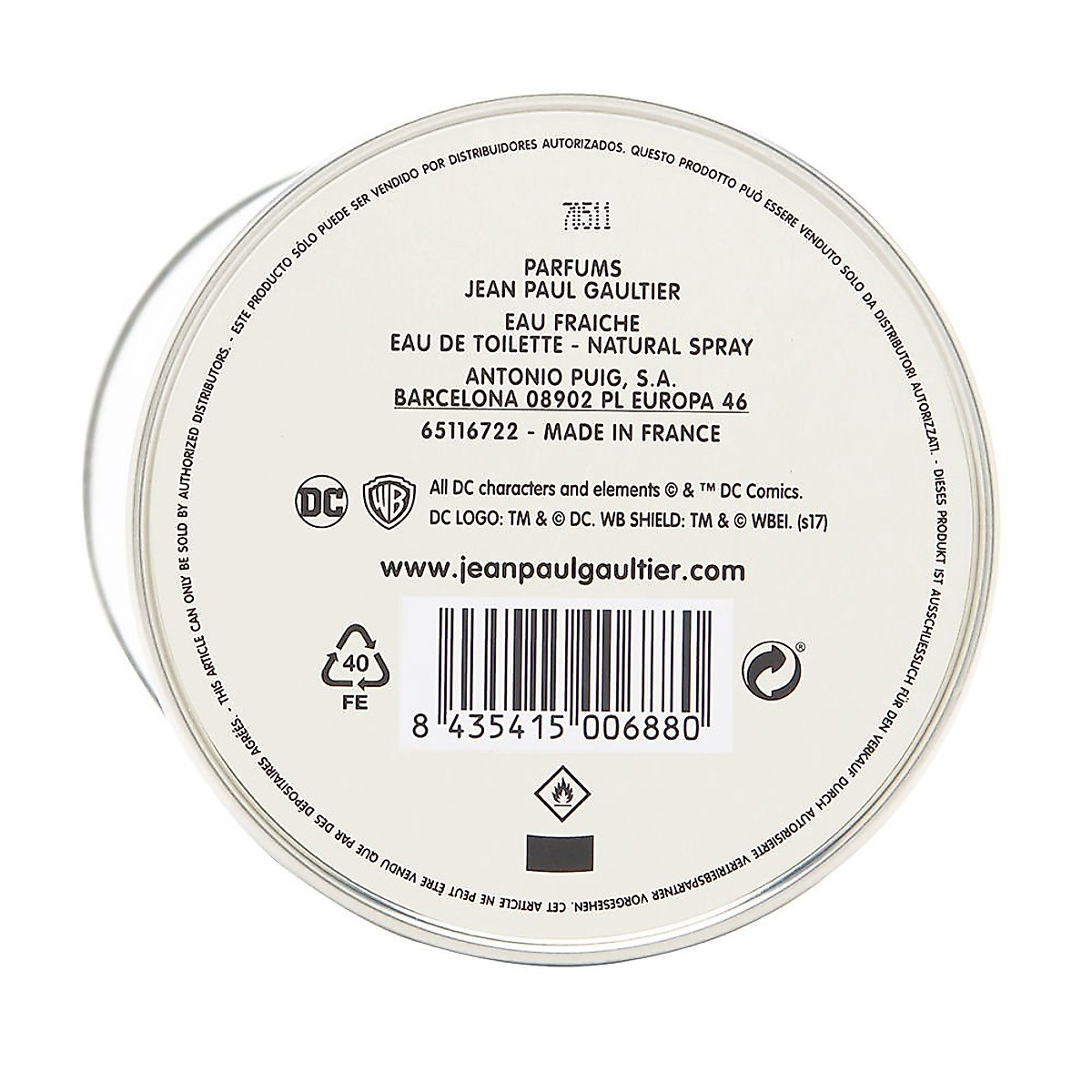 Le Male Eau Fraiche Superman by Jean Paul Gaultier for Men 4.2 oz Eau de Toilette Spray