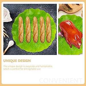 Yardwe Lotus Leaf Design 2pcs Simulated Lotus Leaf Steak Plastic Fruit Fake Lotus Leaves