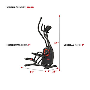 Sunny Health & Fitness Premium Cardio Climber Stepping Elliptical Machine - SF-E3919, Black