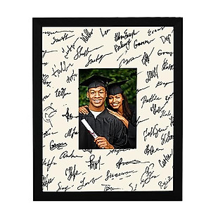 GraduationMall 11x14 Signature Picture Frame Holds 5x7 Photo with White Mat for Wedding Graduation | Wall or Tabletop Display