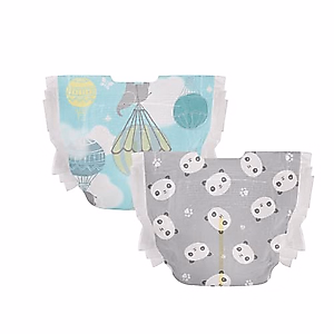 The Honest Company Clean Conscious Diapers | Plant-Based, Sustainable | Above It All + Pandas | Club Box, Size Newborn, 76 Count