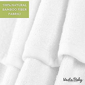 Bamboo Baby Hooded Bath Towel and Washcloth Set for Sensitive Skin, Natural Eco-Friendly 30 x 30 inch Soft Absorbent Towel for Babies, Toddlers, Infants, Little Kids