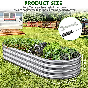 Mostmahes 6x2.3x1ft Galvanized Raised Garden Bed for Flowers, Outdoor Raised Planter Box, Backyard Metal Raised Garden Bed for Plant