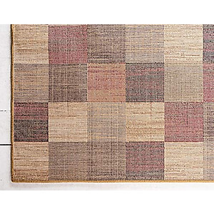 Unique Loom Barista Collection Modern, Rustic, Geometric, Squares, Urban, Warm Colors Area Rug, 9' 0" x 12' 0", Multi/Beige