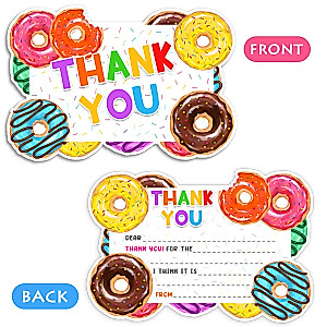 Simimi art Donut Kids Thank You Cards, Fill In Thank You Notes For Kid, 30 Thank You Cards 30 Envelopes
