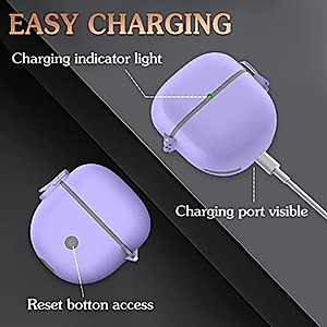 QIUDAOY Bose QuietComfort Earbuds II Case Cover with Secure Lock, Hard Case Protector with Keychain/Lanyard, One-piece Protective Shell Skin for Bose QC Earbuds 2, PC+Silicone Full Protection (Purple)