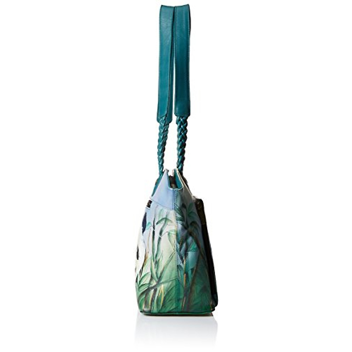 Anna by Anuschka Hand Painted Leather Women's East WEST Organizer Tote, Lovable Panda