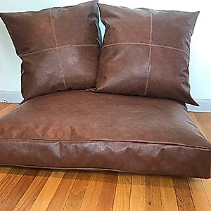 NAT Leathers | Tan Brown Matte Soft Faux Vegan Leather PU (Peta Approved Vegan) | 1 Yard (36 inch x 54 inch Wide) Cut by The Yard | Synthetic Pleather 0.9mm Nappa Smooth Upholstery | 36"x54"