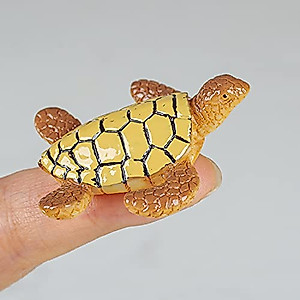 HAOYUNLAI 8 Pcs Miniature Beach Sea Turtle Resin Figurines，Fish Tank Decoration， DIY Craft Decoration Fairy Garden Dollhouse Landscape Decor Ornament