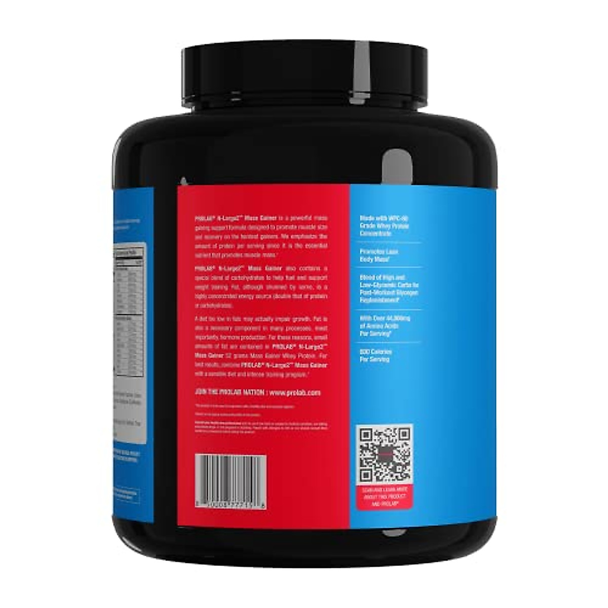 ProLab N-Large2 Mass Gainer - Powerful Mass Gaining Support Formula - Promotes Muscle Size, Growth, and Recovery - New (Chocolate Fudge Brownie, 6 LB)