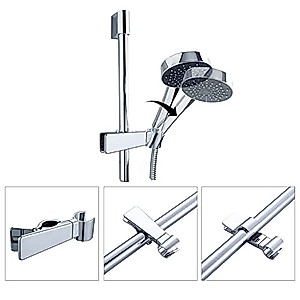 Adjustable Shower Head Holder for Slide Bar,Universal 18-25MM O.D, Rail Head Bracket Holder for Slide Bar Slider Clamp Bathroom Replacement