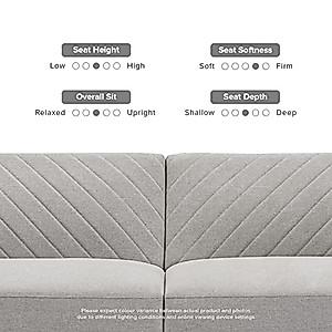 mopio Chloe Futon Sofa Bed, Convertible Sleeper Sofa, Couch, Loveseat, with Tapered Legs, 77.5", Splitback Sofa, Small Couches for Living Room
