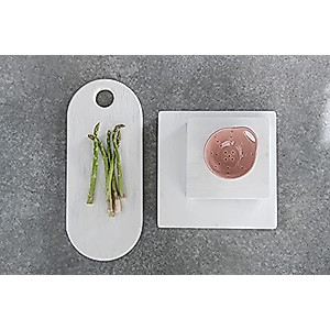 Creative Co-Op Mango Wood Cheese/Serving, Textured White Cutting Board, 8" Square