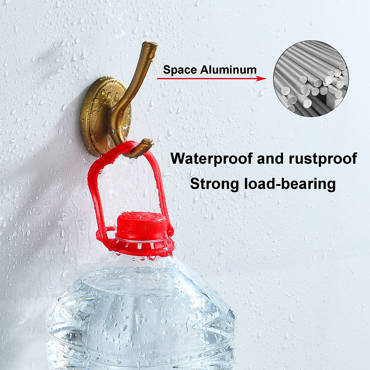 DMYMAT Antique Brass Towel Hooks, Vintage Gold Bathroom Robe Hooks Wall Mounted, 4 Pack Heavy Duty Wall Coat Hooks for Farmhouse Bedroom Kitchen