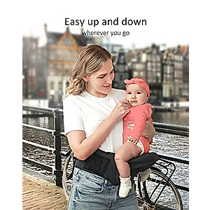 BABYMUST Hip Seat Baby Carrier, Advanced Adjustable Waistband &Various Pockets, Ergonomic Carrier for Newborns to Toddlers up to 66lbs, Black