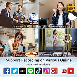 2 Pack Wireless Lavalier Microphone for iPhone iPad, Video Recording Mini Lapel Microphone, 2.4G Plug-Play Lav Mic, Noise Reduction Clip-on Microphones for YouTube, Interview, Vlog, Podcast