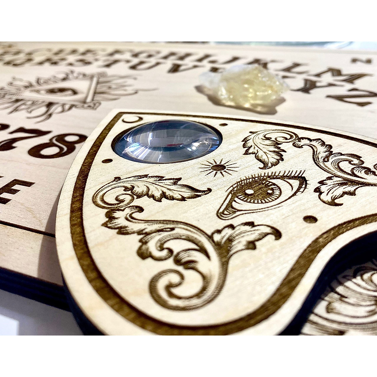 Planchette Only - Wooden Spirit Board - Spirit Board - Handmade Talking Spirit Board with Wooden Planchette - Handmade Wooden Premium Quality Talking Board (All Seeing Eye Planchette)