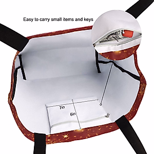 ALAZA Firework Christmas Santa Claus Canvas Tote Bag for womenLarge Women Casual Shoulder Bag Handbag,Shopping Grocery Cotton Bag Reusable,Multipurpose,Heavy Duty For Outdoors Weekender Travel