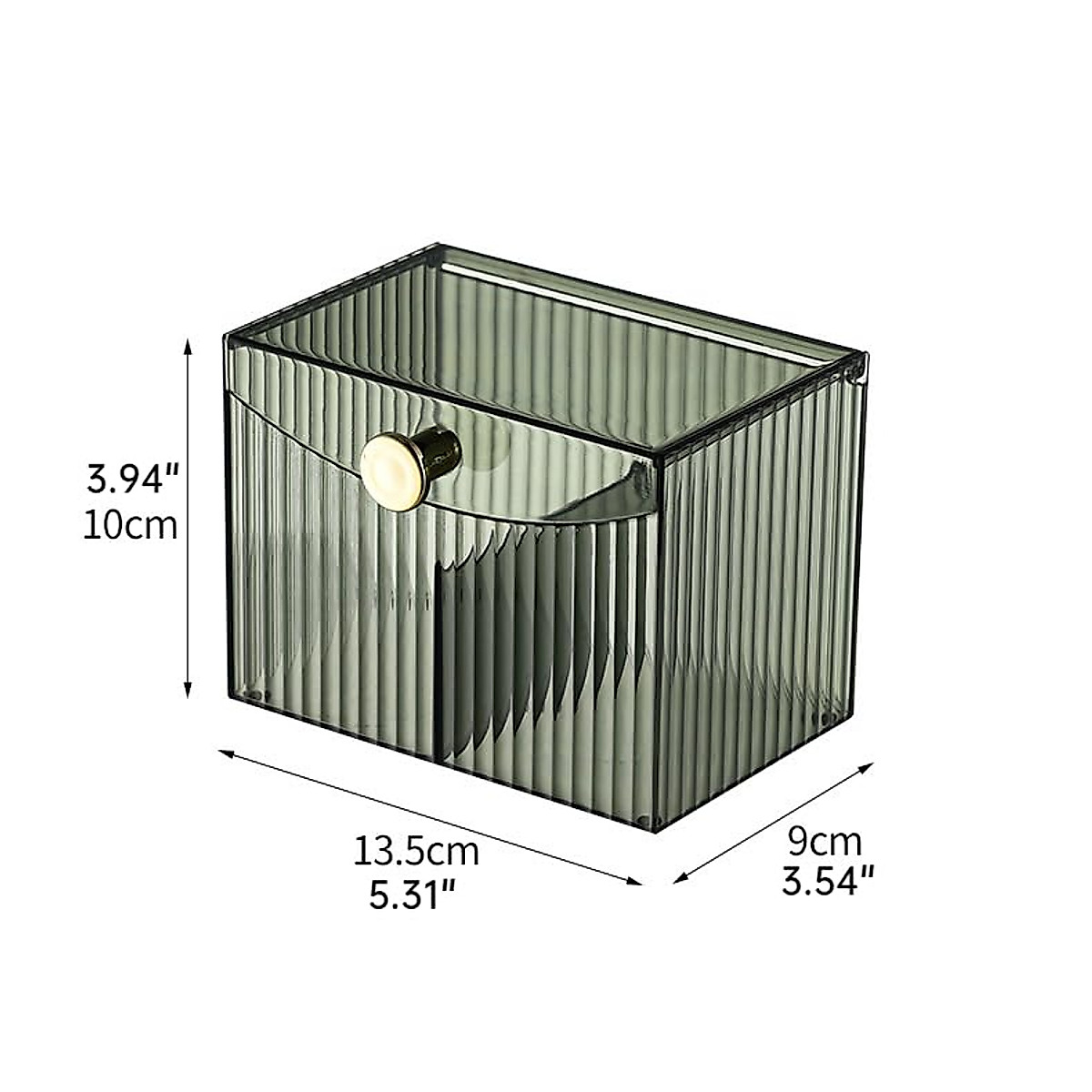 Clear Qtip Holder Dispenser for Cotton Ball and Swab Plastic with Lid Translucent Canister 2 compartment Bathroom Living Room Bedroom Vanity Makeup Organization (Green*2)