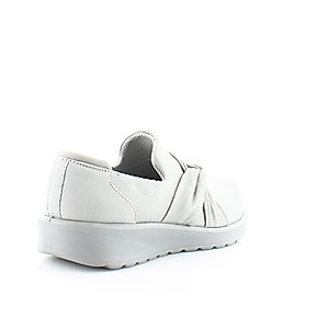 BZees Women's Glimmer Slip-Ons Loafer, Silver Smoke Shimmer, 8 Wide