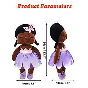 HWD 13'' Soft Stuffed Girls Dolls, Kawaii Plush Toys Gifts for Kids, Toddler, Birthday, Valentines, Christmas (Purple)