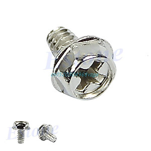 Screw Toothed Hex 6/32 Computer PC Case Hard Drive Motherboard Mounting Screws 100pcs O24