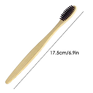 SourceTon Pack of 12, Natural Bamboo Toothbrushes, Soft Bristles Charcoal Bamboo Toothbrush
