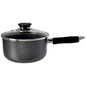 Non-Stick Aluminum Cooking Sauce Pot w/Glass Lid - 18 Cm 2.5 QT