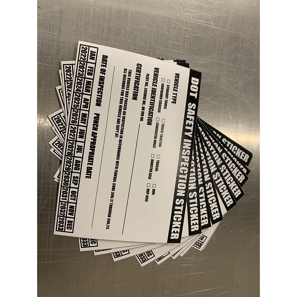 DOT Inspection Stickers (10 Pack)