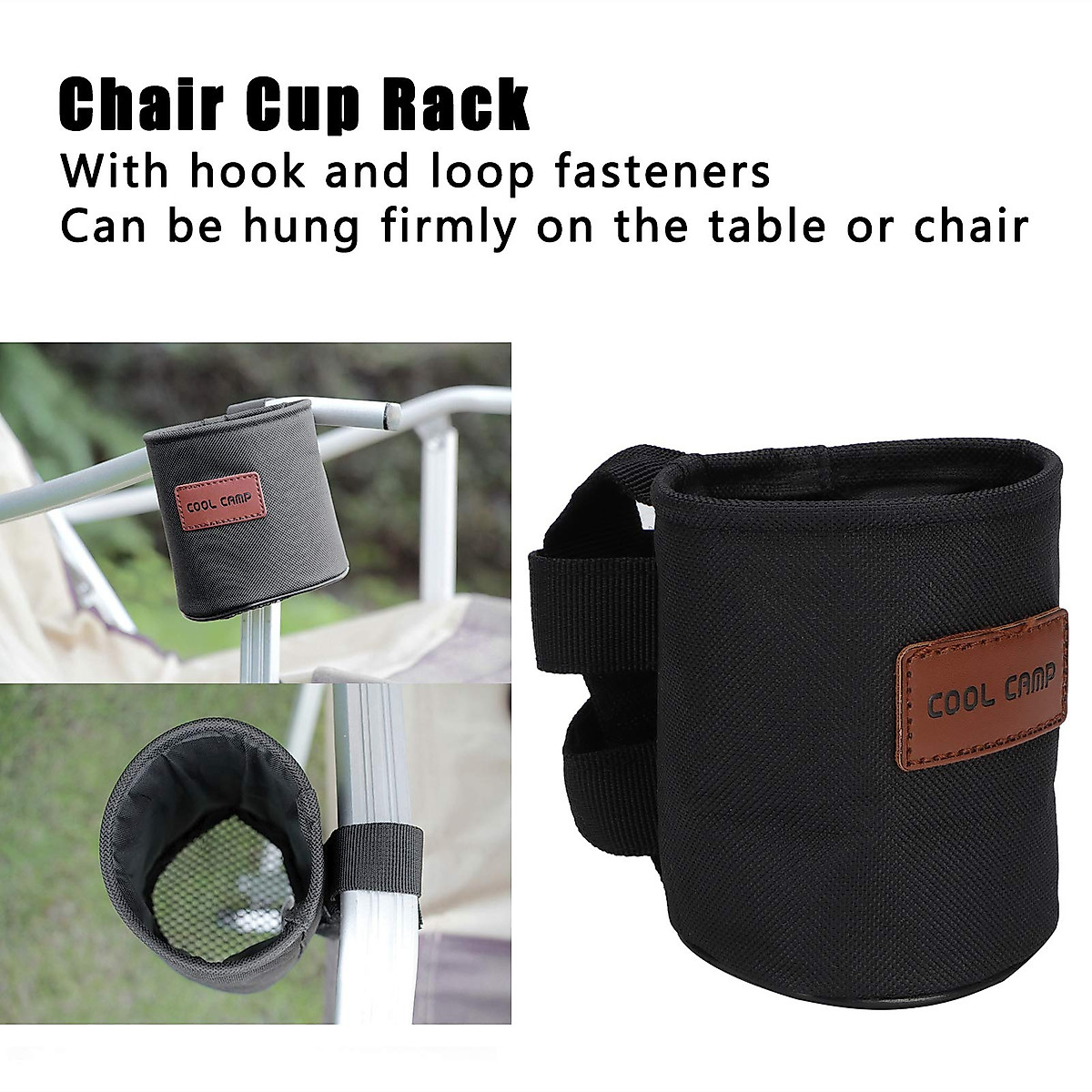 Mxzzand Chair Side Cup Holder Convenient to Be Hung Chair Cup Rack Bottle Holder for Outdoor Barbecue Picnic Fishing
