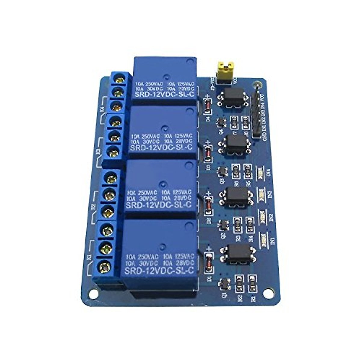 TOLAKO 4 Channel 12V Relay Module for Arduino Electronic Electricity Appliance Devices 51/AVR/ARM