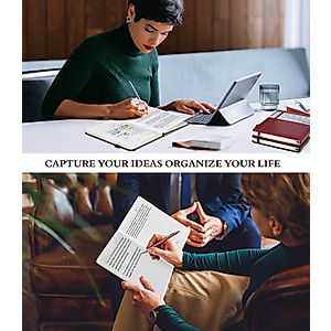 Ansopu Lined Journal Notebook for Writing, A5 100 GSM Thick Paper, Leather Hardcover Journal for Woman Men, Travel Journal Diary 160 Pages(5.75'' X 8.38'' Black)