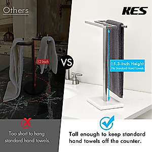 KES Hand Towel Stand with Marble Base, S-Shape Towel Rack Free Standing Hand Towel Holder for Bathroom Countertop SUS304 Stainless Steel Brushed Finish, BTH223-2