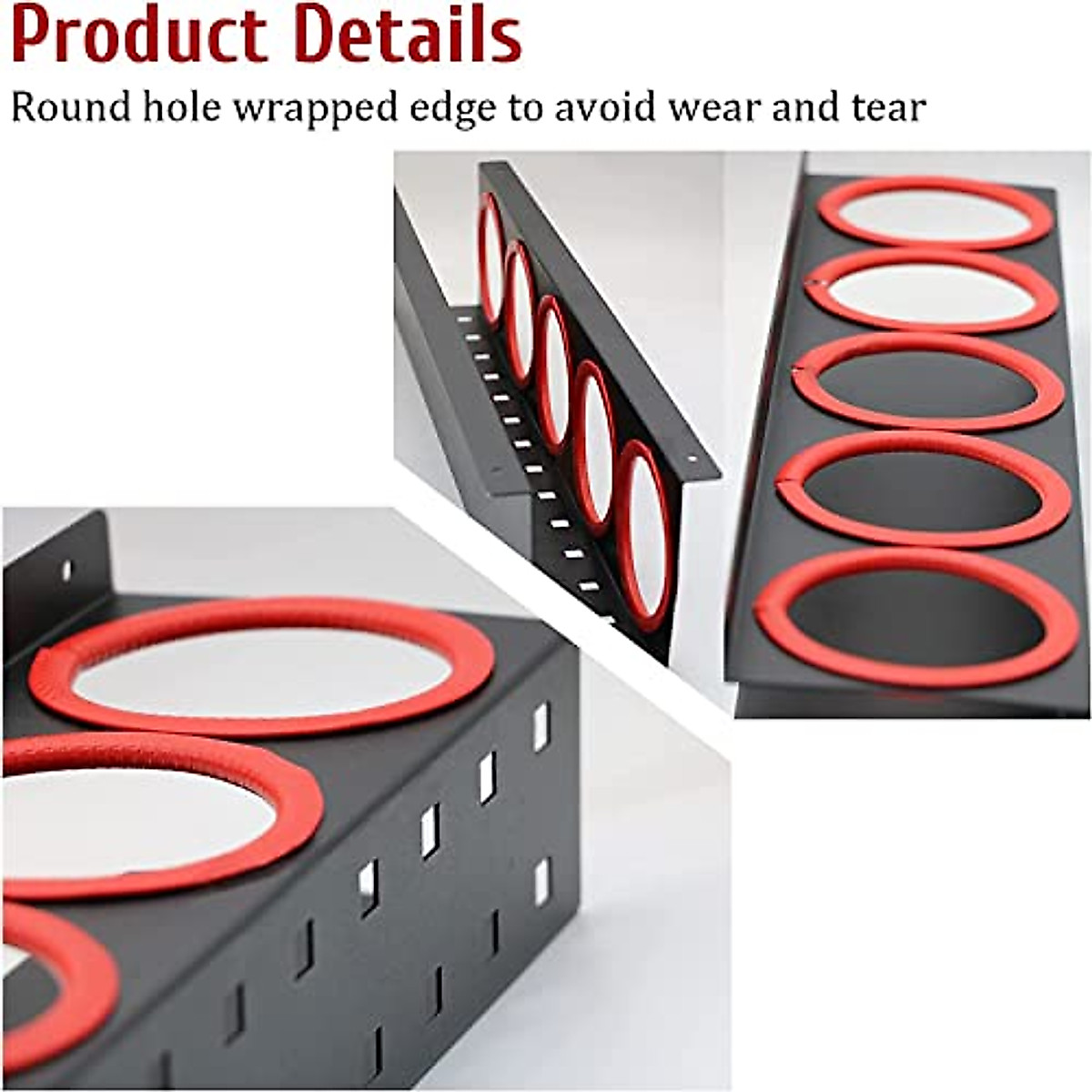 Spray Bottle Storage Rack,Spray Bottle Holder,Wall-mounted Garage Bottle Organizer with 5 Plastic Hanging Hooks Cleaning Detailing Tools Hanger,Abrasive Material Hanging Rail Car Beauty Shop Accessory