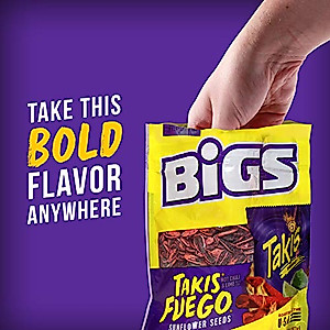 BIGS Takis Fuego Sunflower Seeds, Hot Chili Lime Flavor, Keto Friendly Snack, 5.35 oz. (Pack of 8)