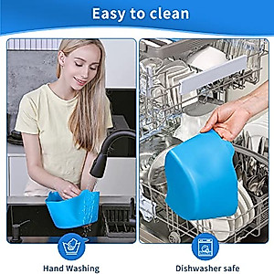 Slow Cooker Liners for Crockpot Crock Pot 6-8 QT, Reusable Silicone Slow Cooker Divider Liner large Size for 6-8 Quart Oval Slow Cooker,Crock Pot Divider Insert, Dishwasher Safe, BPA Free(Blue +Red) (Blue +Gray)