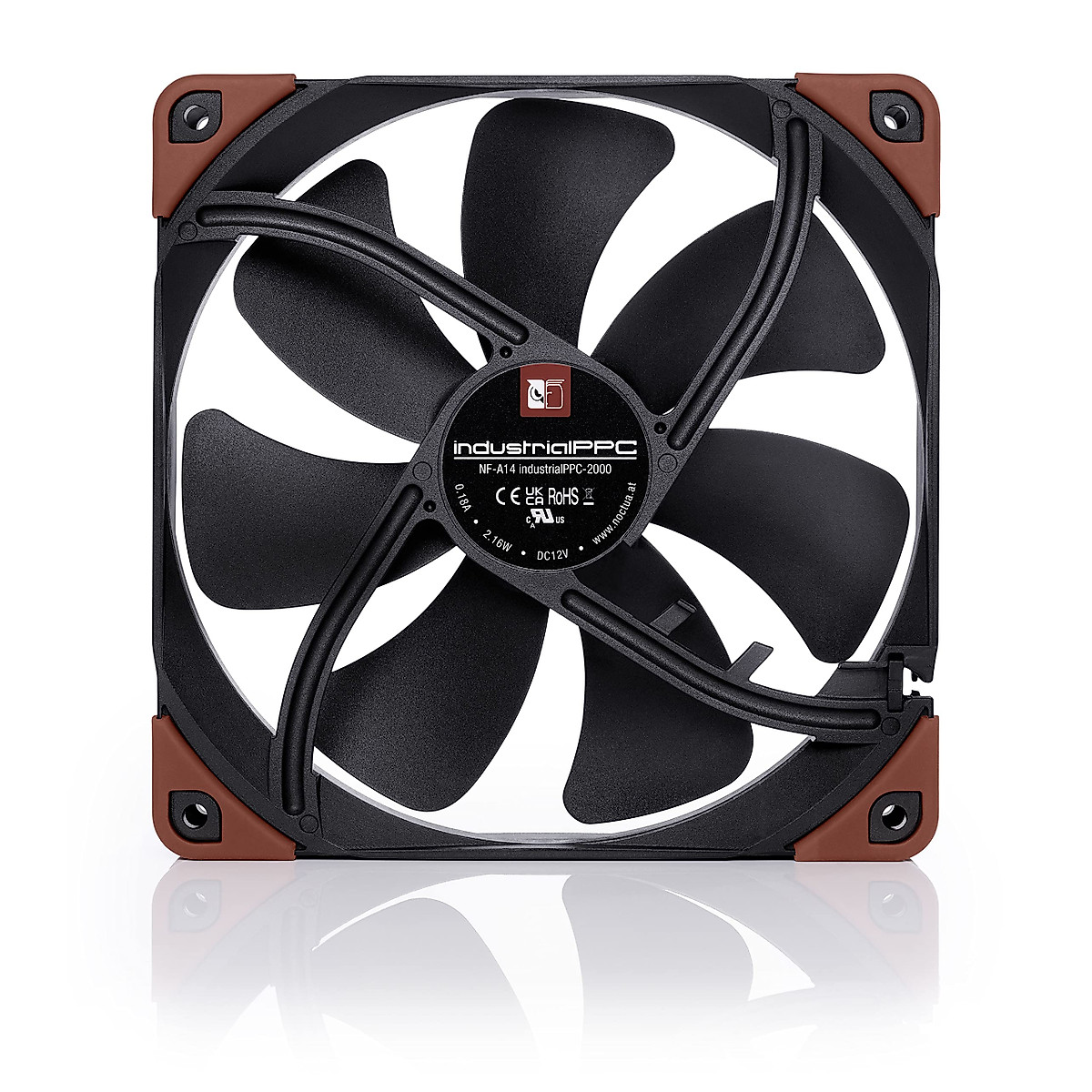 Noctua NF-A14 iPPC-2000, Heavy Duty Cooling Fan, 3-Pin, 2000 RPM (140mm, Black)