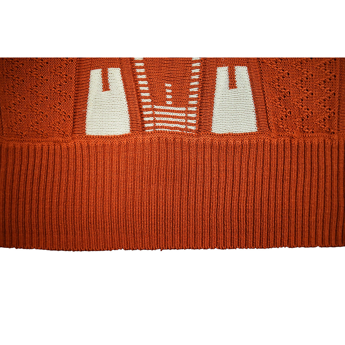 STACY ADAMS Men's Sweater, Vertical Neo Chain Front Design (4XL, PERSIMMON)