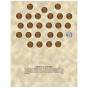 Lincoln Wheat and Memorial Penny Collections 1934-1958 and 1959-2008 Certificate of Authenticity