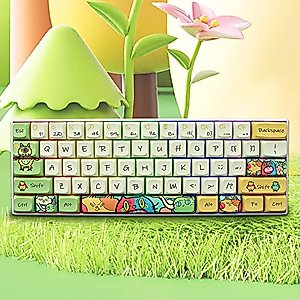JSJT Custom Keycaps 135 Keys Cartoon Anime Keycaps XDA Profile Magical Elves Themed Keycaps PBT Dye Sublimation Keycaps Suitable for ANSI/ISO Layout Cherry MX Switch Mechanical Keyboards