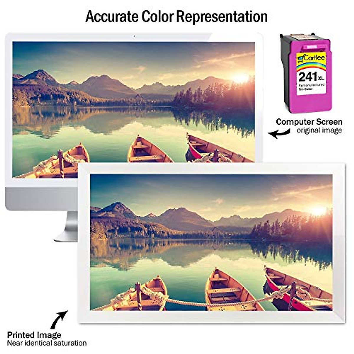 Cartlee 1 Color Remanufactured High Yield Ink Cartridge Replacement for CL-241XL 241 XL PIXMA MX472 MX452 MG3520 MX432 MX439 MG3220 MX512 MG2120 MX459 MG3620 MG3600 MX479