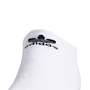 adidas Originals Big & Tall Trefoil No Show Socks (6-Pair), White, X-Large
