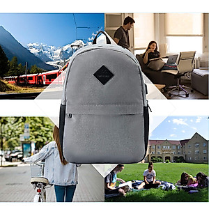 SAGIV&SAHEN School Backpack for Teens Girls Boys Travel Waterproof Work Laptop Backpacks 15.6 Inch with USB Charging Port for Women Men College BookBag Casual Daypack, Grey