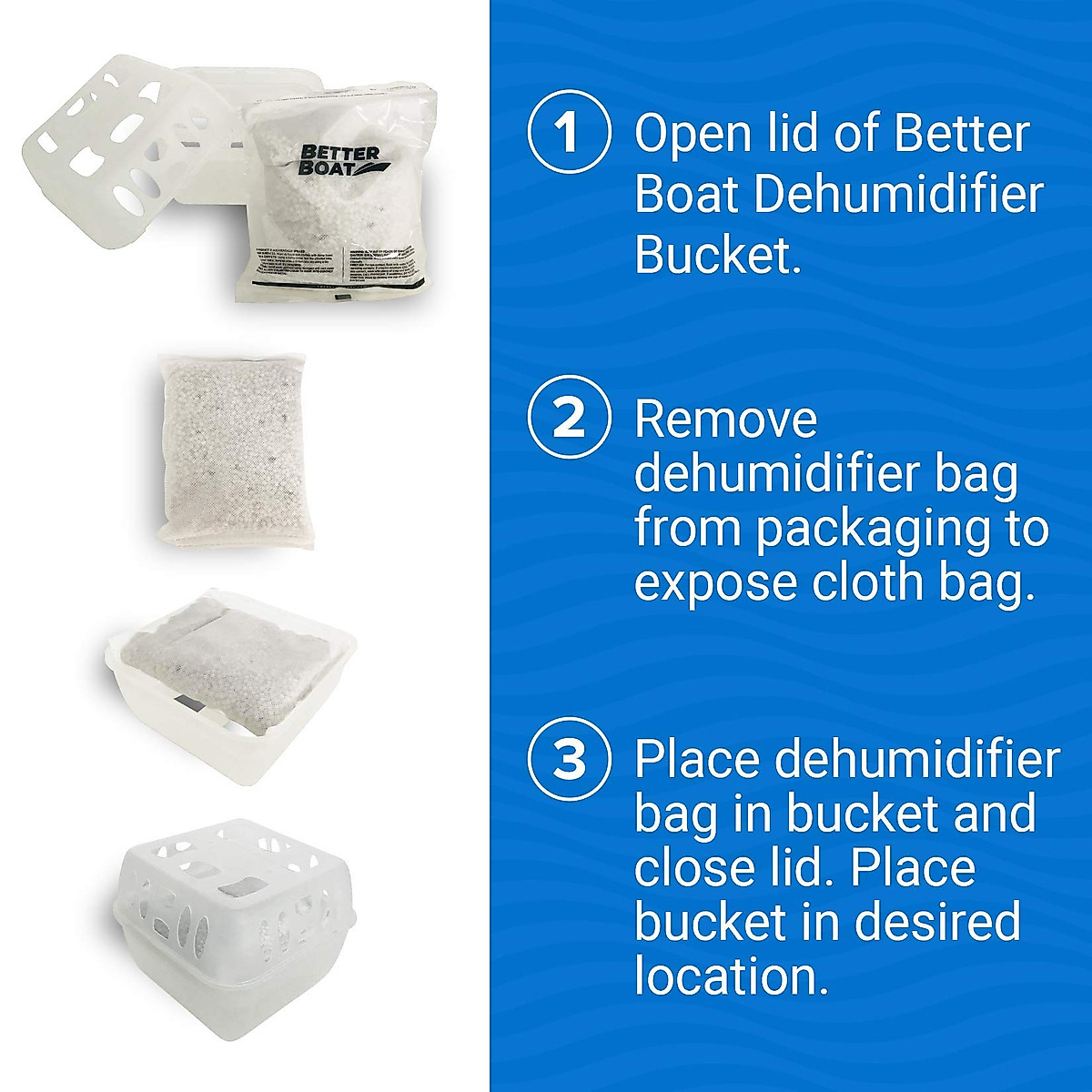 Refillable Moisture Absorbers Dehumidifier Bucket with Refill Bag Pack to Control & Get Rid of Water, Humidity, Odors & Damp Air | Tub for Basement Closet Home Boat RV Car or Unscented Fragrance Free