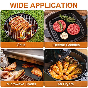 6 Pack Reusable Liners for Toaster Oven Non Stick Air Fryer Mat Air Fryer Oven Liners Easy Clean Toaster Mat Compatible with Cuisinart/Ninja/Kalorik Air Fryer Microwave(12 x 14 Inch)