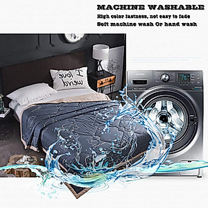 LIVIN' ILLUSION Camping1 Quilt Pattern Blanket Quilted Christmas Birthday Customized Little Kids Graduation Gifts All Season Warm Quilt Blanket for Bed Sofa (Queen 80"×90"(200cm×230cm))