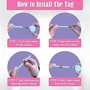 Personalized Stethoscope Name Tag Custom Stethoscope Charm Stethoscope ID Tag Customized Name Badge Accessories for Nurse Doctor RN Medical Assistant Nurses Graduation Gift